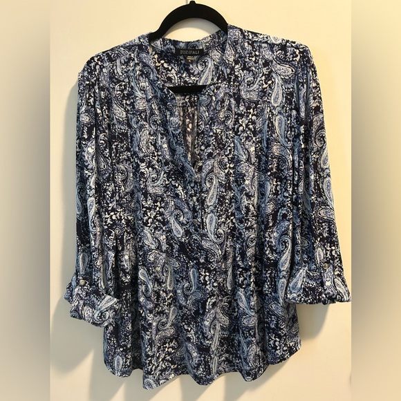 Roz & Ali | Tops | Roz Ali 34 Tab Sleeve Popover Blouse | Poshmark